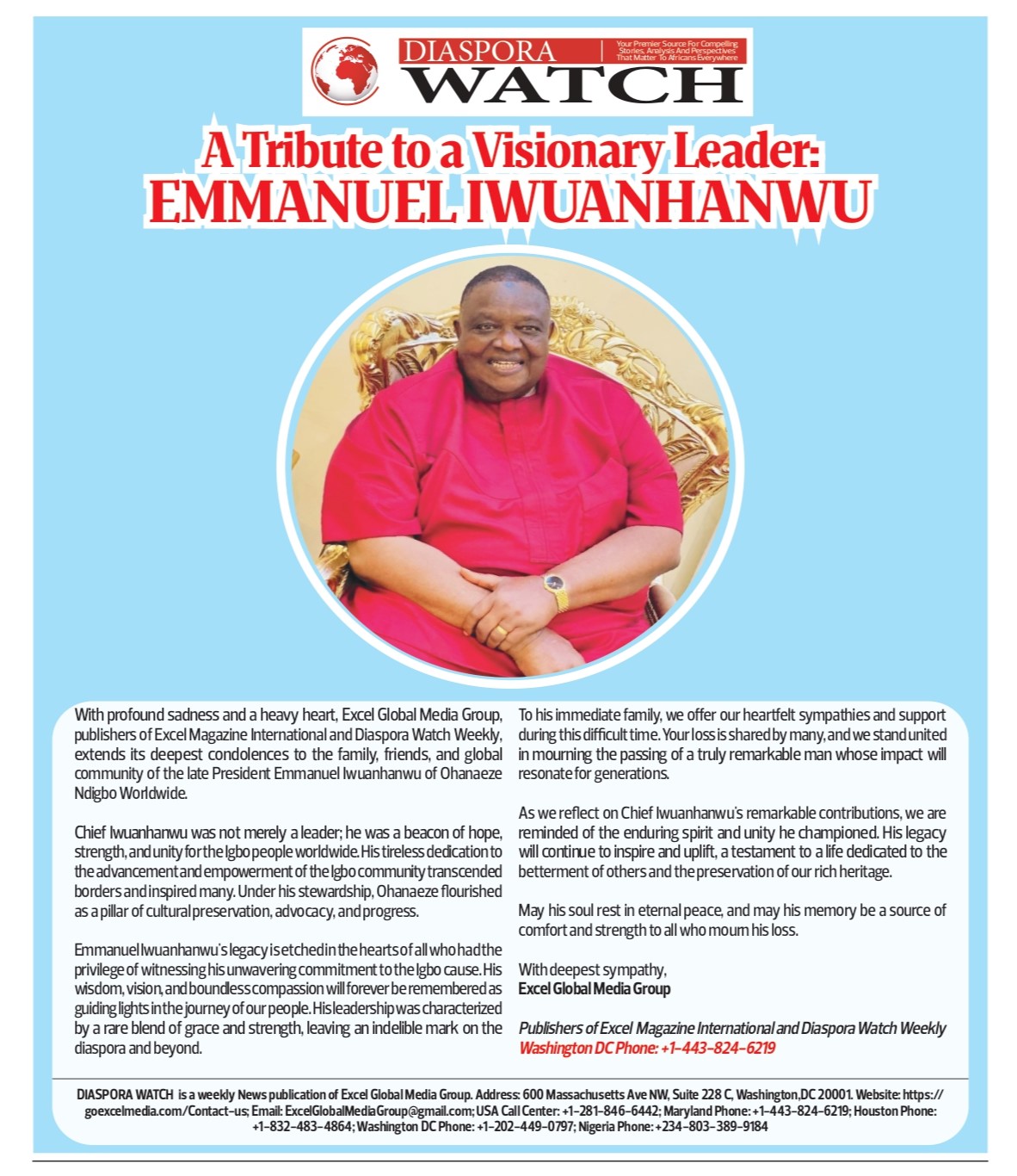 A Heartfelt Tribute to Visionary Leader Emmanuel Iwuanyanwu - Excel ...