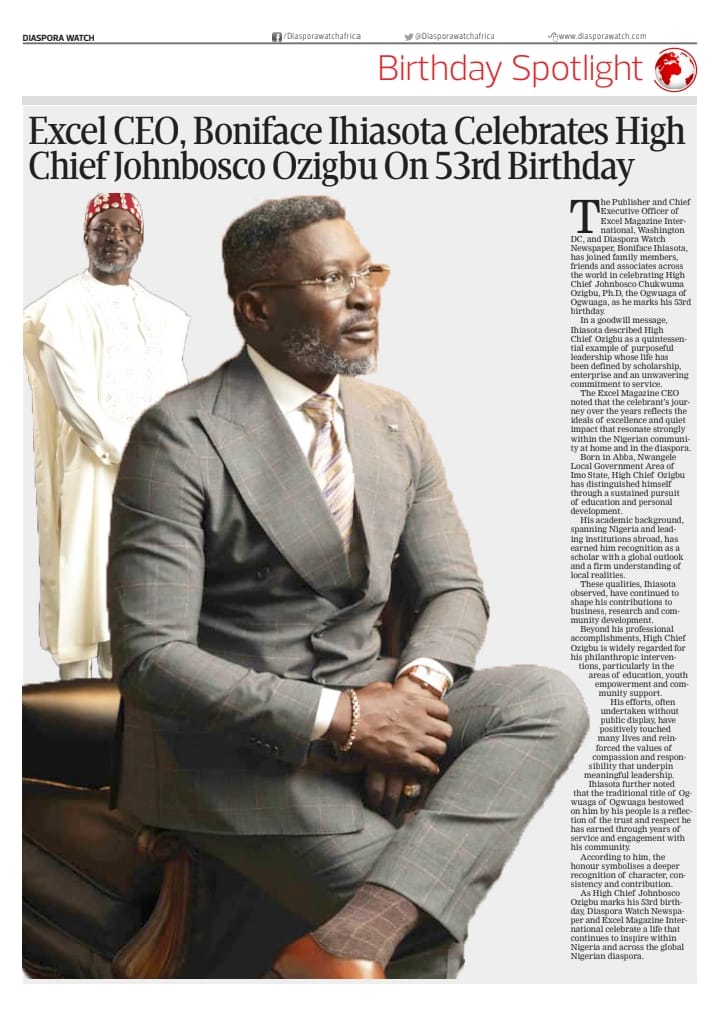 BIRTHDAY SPOTLIGHT: Excel CEO, Boniface Ihiasota Celebrates High Chief ...